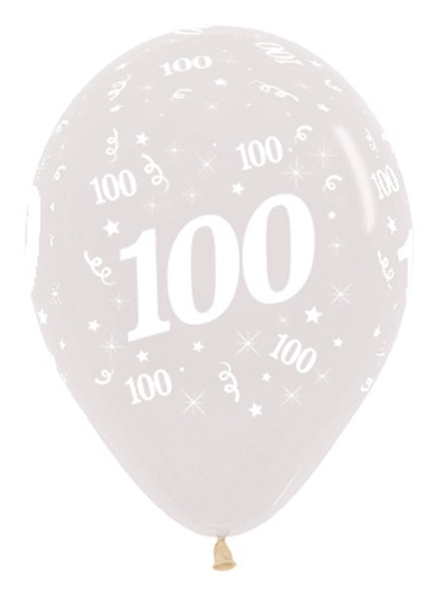 Crystal Clear 100th Birthday 25 Pack Balloons