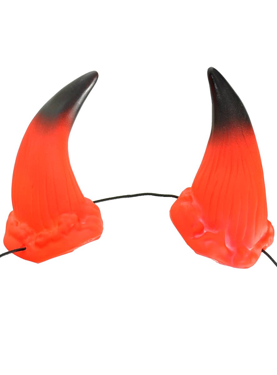 Red 10cm Devil Horns on Elastic with Black Tips