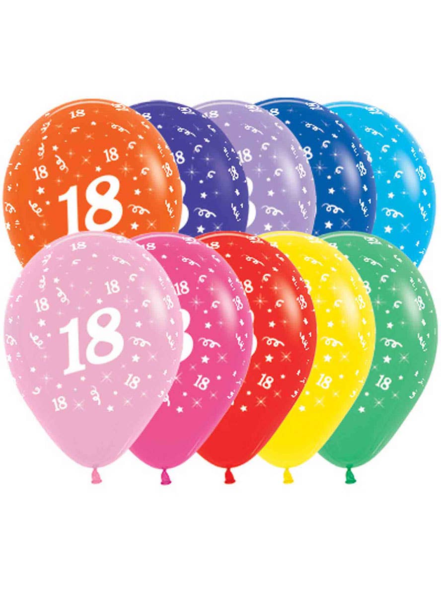 Fashion Colours 18th Birthday 25 Pack Balloons