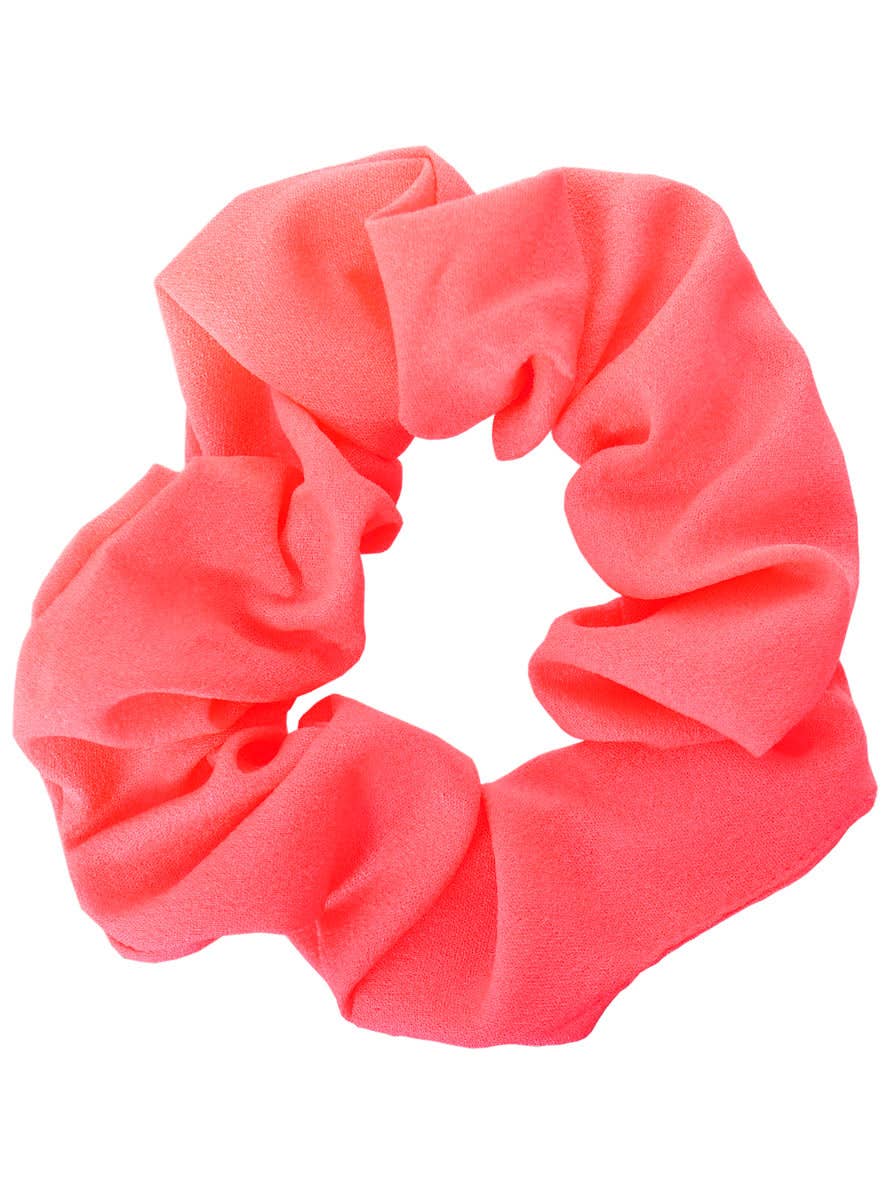 80s Neon Pink Hair Scrunchie Costume Accessory