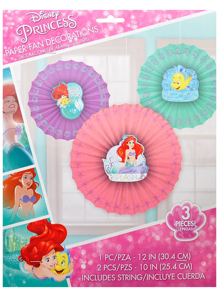 Princess Ariel Paper Fan Party Decorations