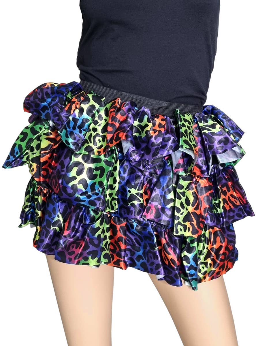 80s Rainbow Animal Print Womens Tutu Skirt
