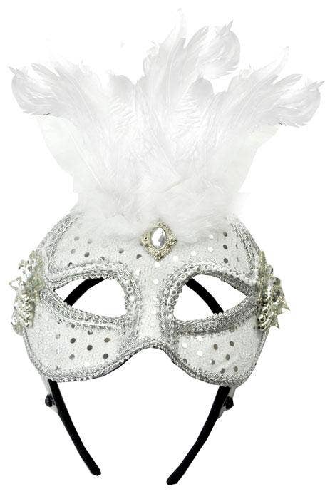 White Deluxe Womens Masquerade Mask | MASQUERADE MASKS