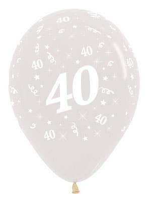 Crystal Clear 40th Birthday 25 Pack Balloons