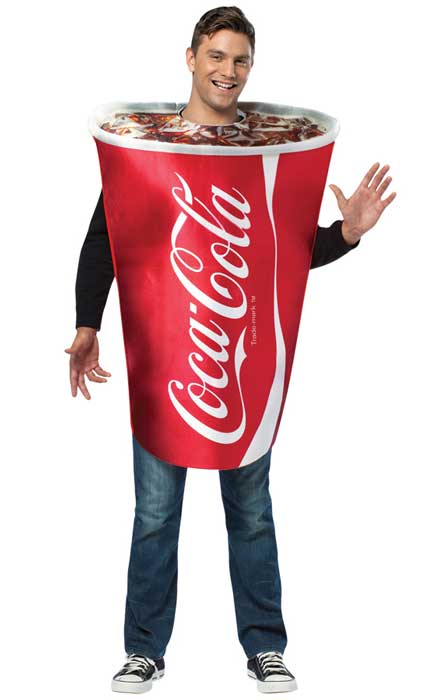 Coca-Cola Mens Fancy Dress Costume | Novelty Adults Coke Costume