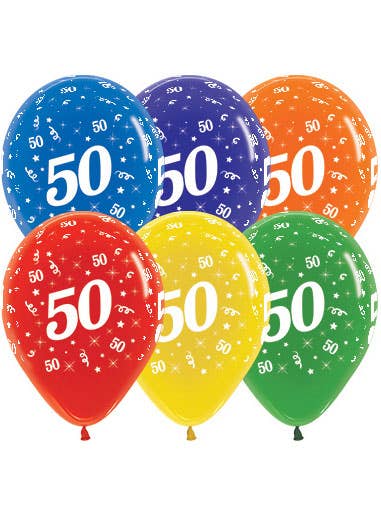 Crystal Colours 50th Birthday 25 Pack Balloons