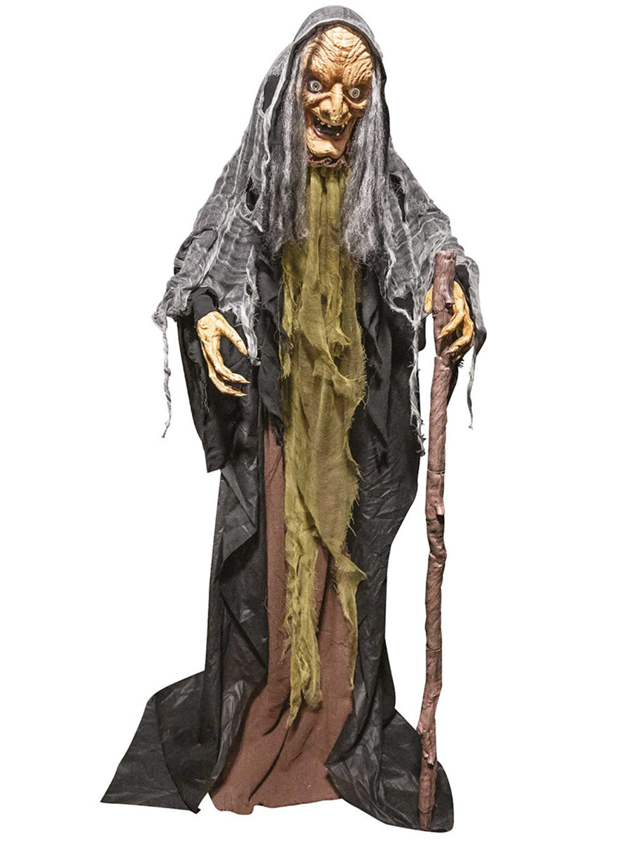 160cm Witch With Cane Decoration | Halloween Animatronic