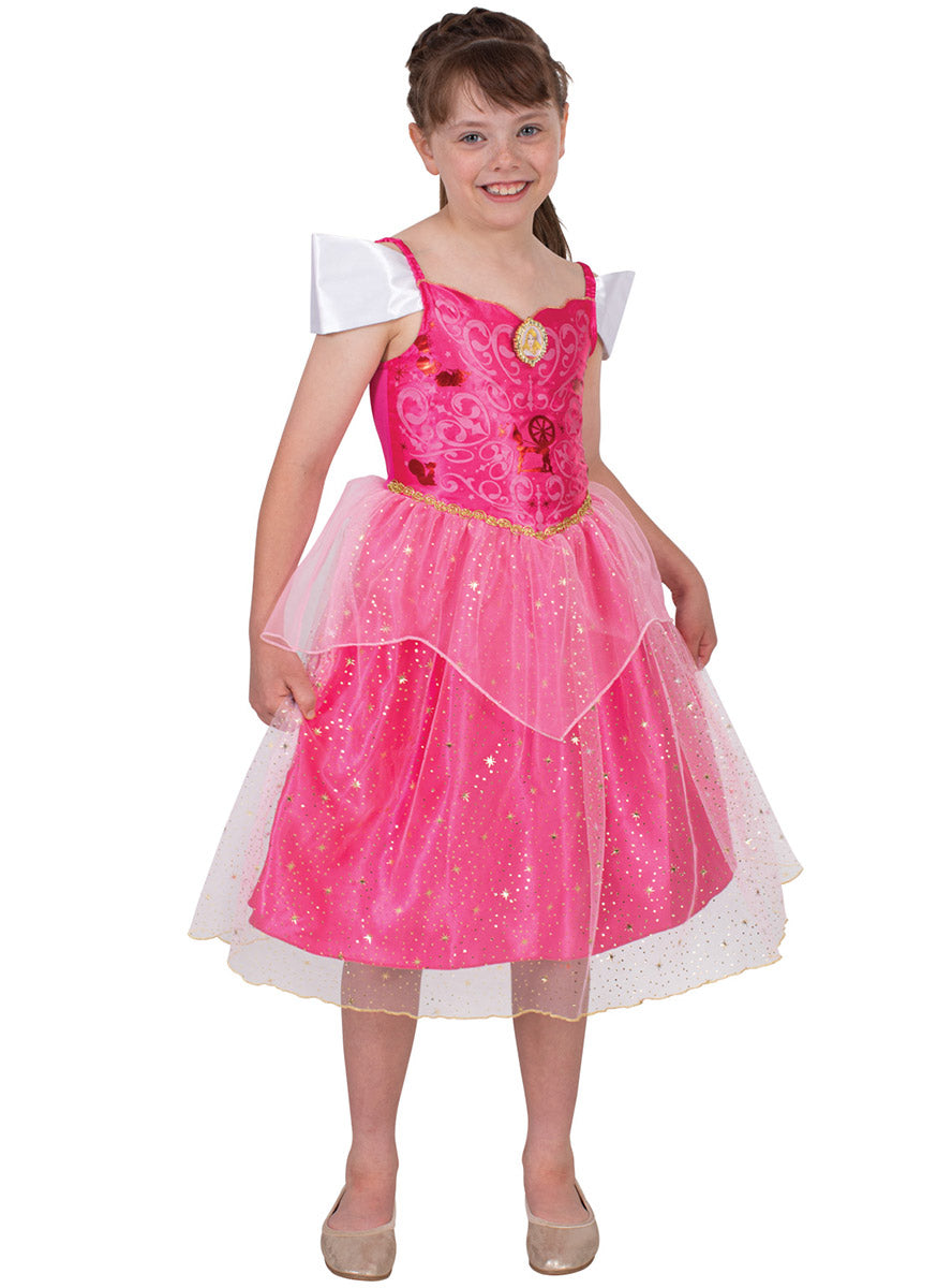 Aurora Sparkle Princess Girls Costume | Girls Sleeping Beauty Costume