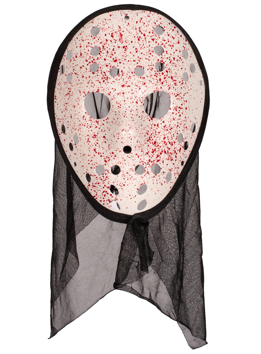 Jason Hockey Costume Mask | Blood Splattered Mask For Halloween