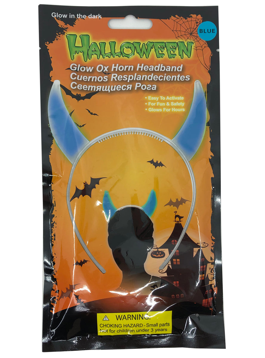 Blue Devil Horns Headband | Halloween Headband With Glow Sticks