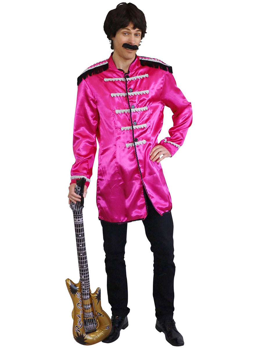 Plus Size Pink British Singer mens Costume | Beatles Costume For Men