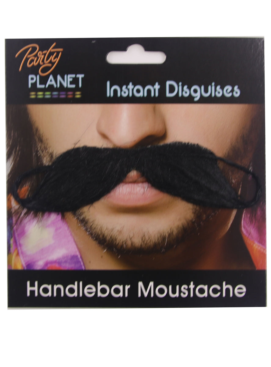 Black Bushy Mens Costume Mosutache | Handlebar Fake Mosutache