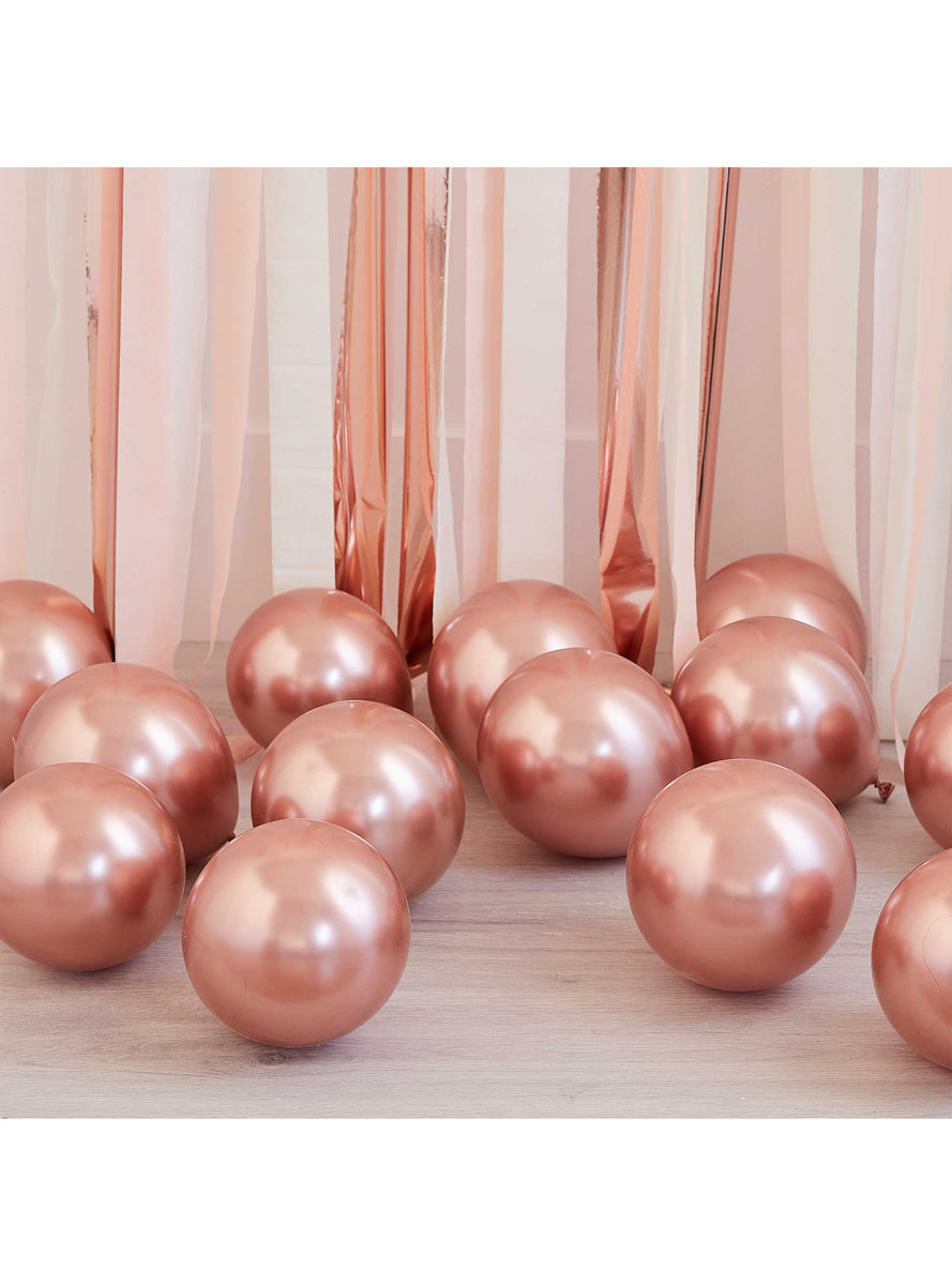 40 Pack Rose Gold 12cm Latex Balloons | Party Balloons