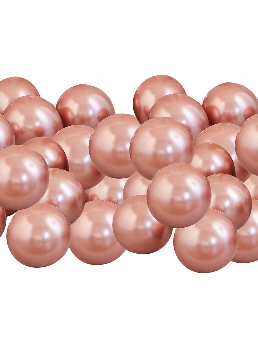 40 Pack Rose Gold 12cm Latex Balloons | Party Balloons