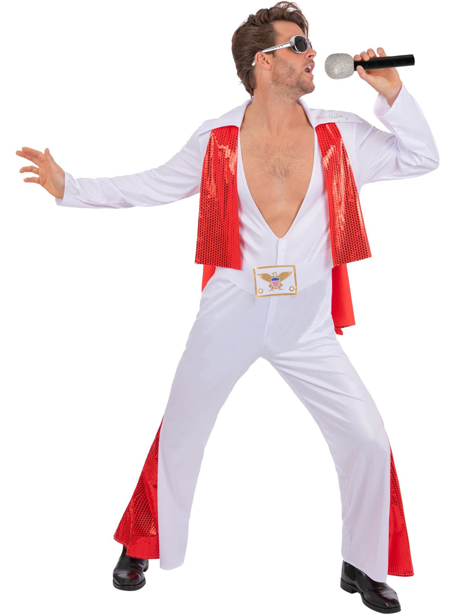 Elvis Presley Costume For Men | Mens White Elvis Costume