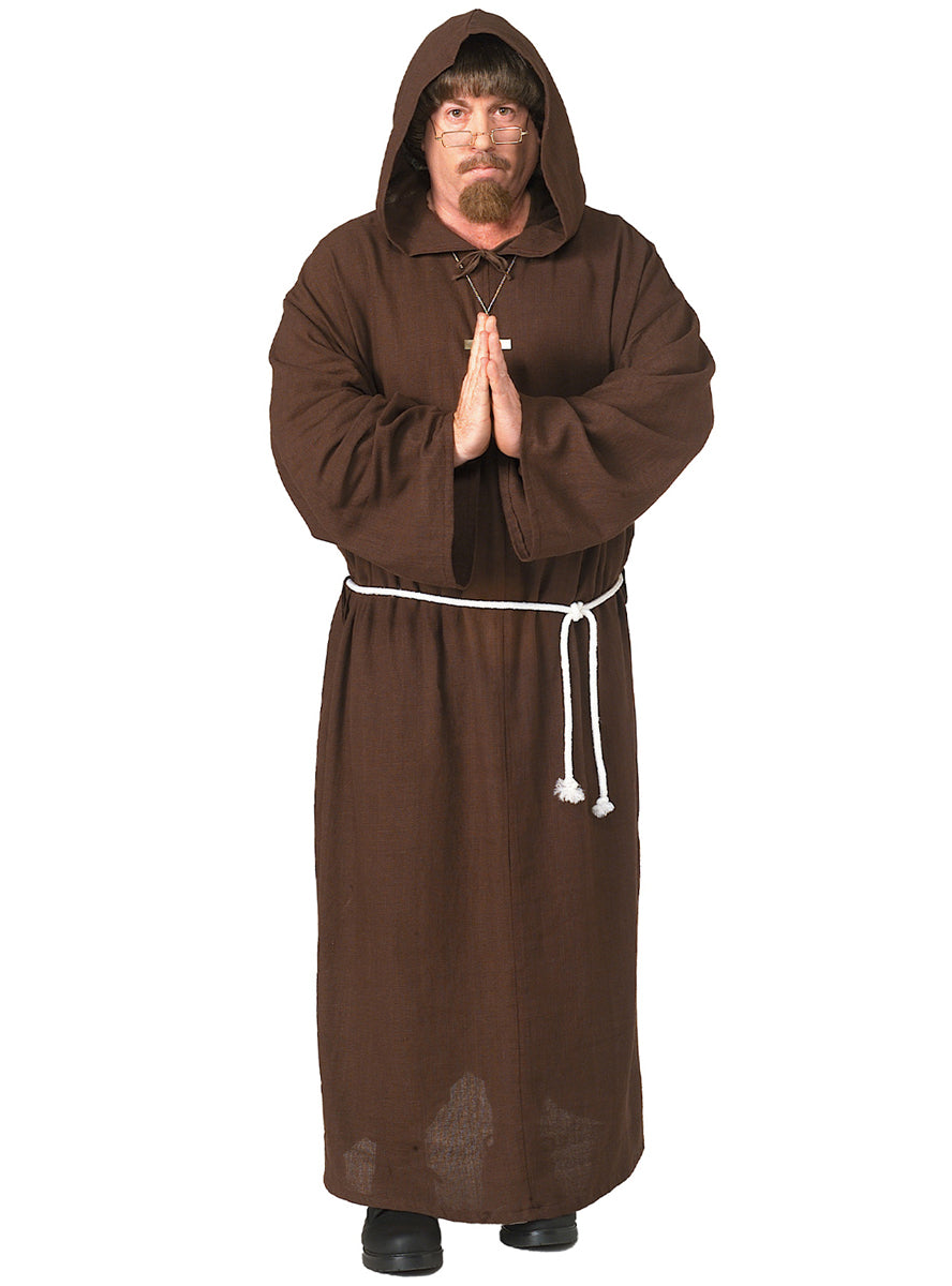 Mens Brown Monk Costume Robe | Friar Tuck Costume For Men