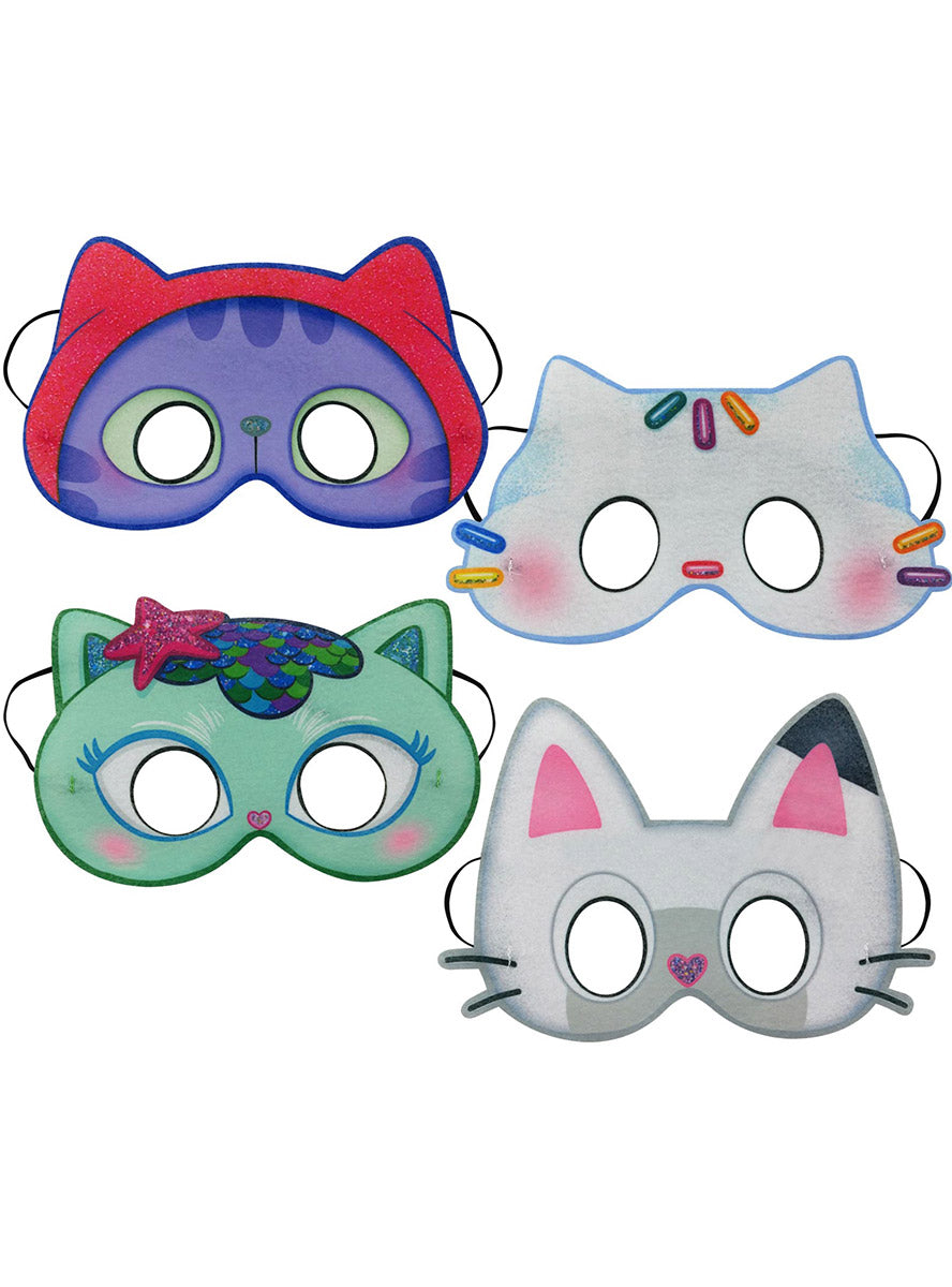 Gabbys Dollhouse 4 Pack of Mask | Kids Felt Costume Masks