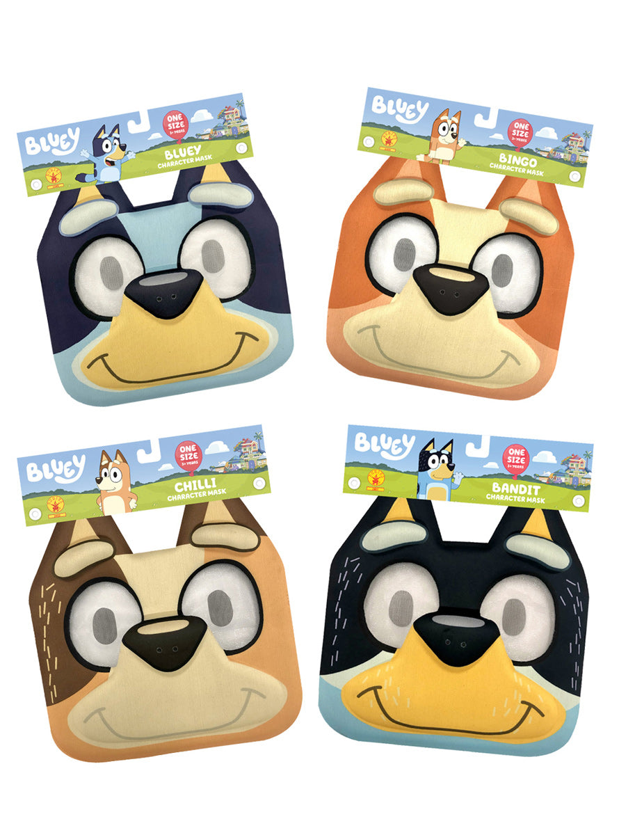 Bluey 4 Pack Costume Masks | Bluey Costume Accessorys
