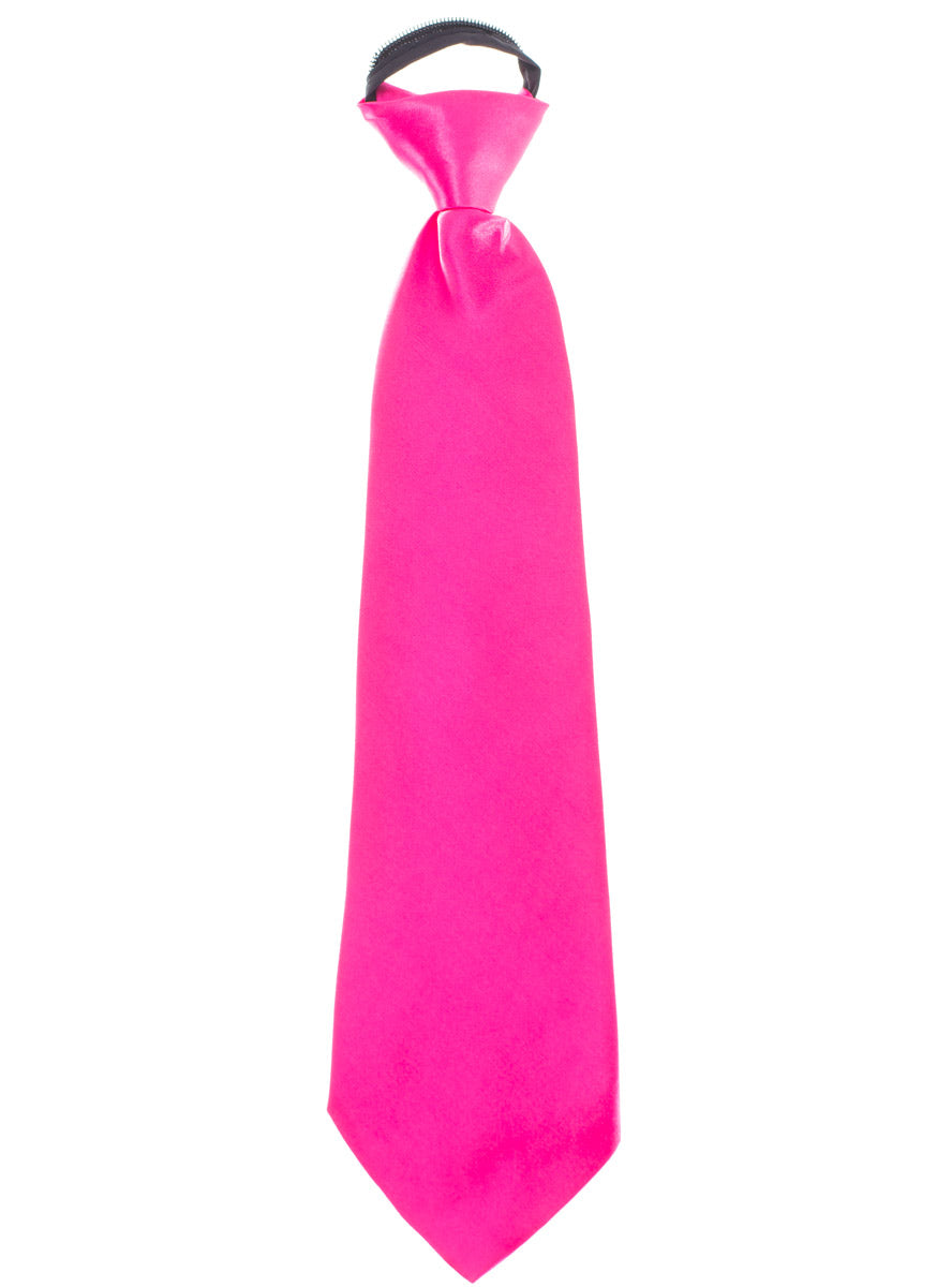 Hot Pink Satin Tie | Satin Costume Tie For Adults