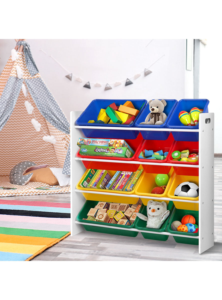 Storage Organiser with 12 Bins | Kids Play Equipment