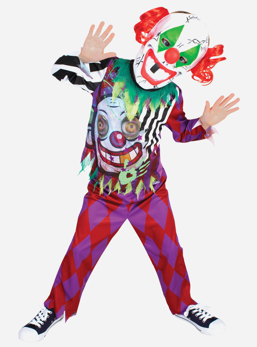 Scary Eyed Clown Boys Costume | Clown Halloween Costume For Boys