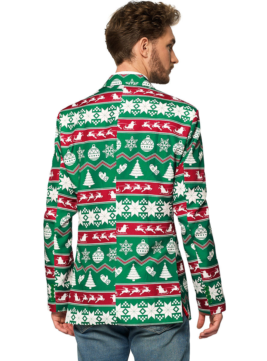 Nordic Novelty Green Christmas Jacket | Mens Costume Jacket