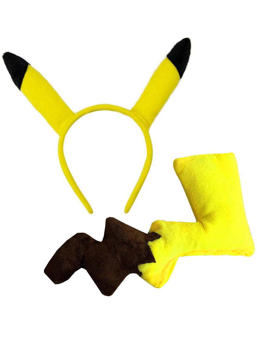 Pikachu Kids Costume Kit | Pokemon Headband And Tail Set