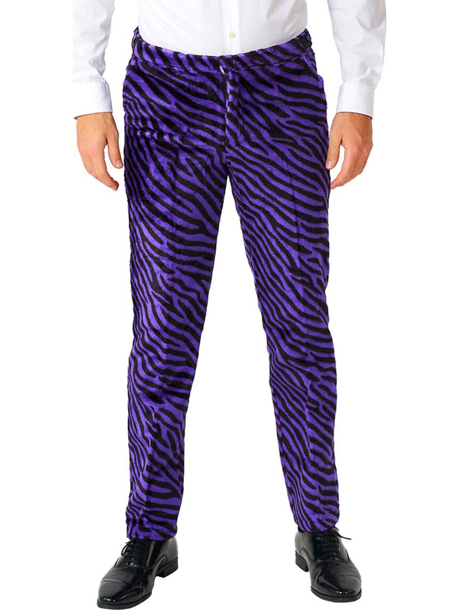 Purple Zebra Print Plus Size Costume Suit | Pimp Costume For Men