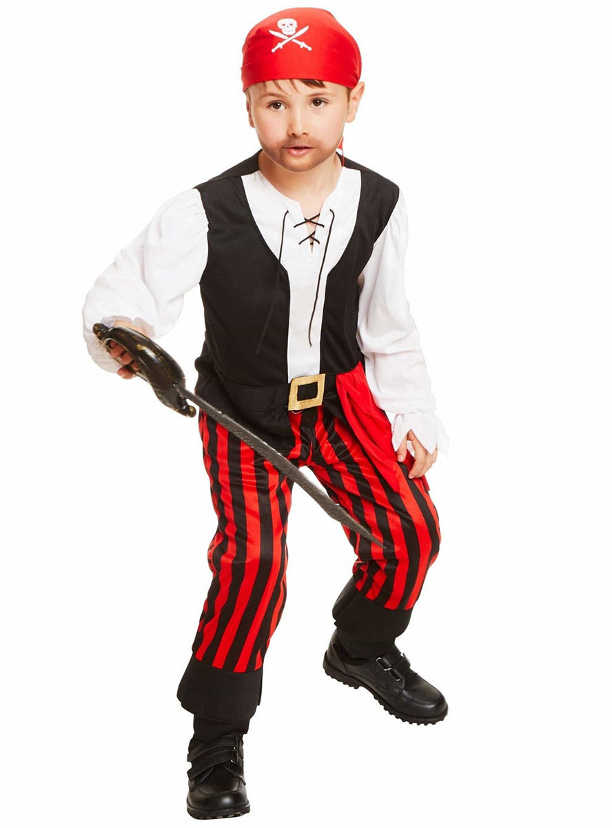 Boys Striped Pirate Costume | Pirate Dress Up Costume for Boys