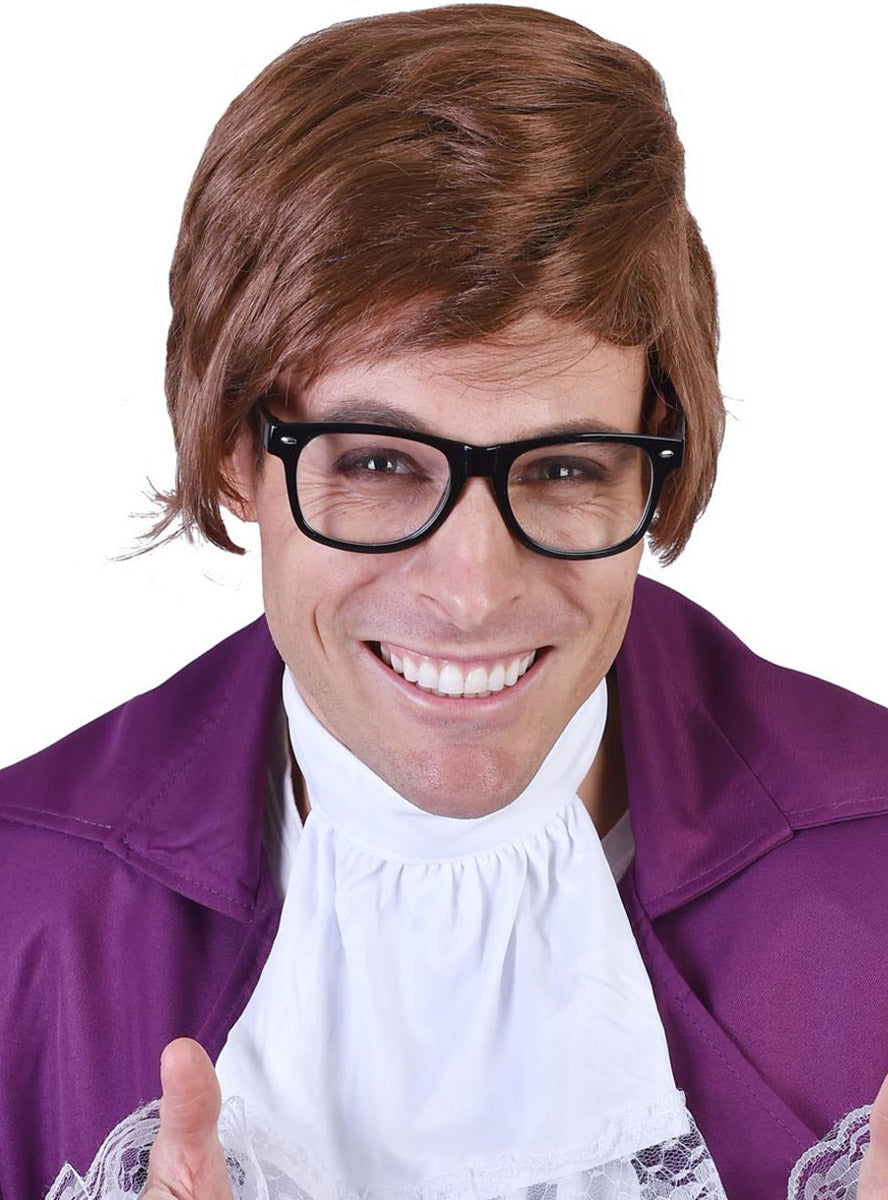 Mens Austin Powers Costume Wig | Shaggy Brown 70s Wig For Men
