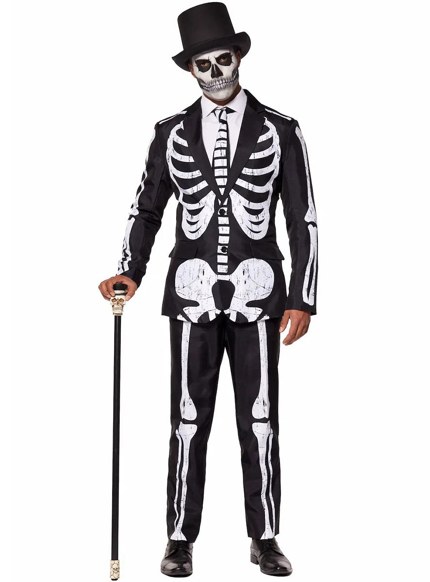 Plus Size Skeleton Costume Suit | Deluxe Halloween Suit For Men