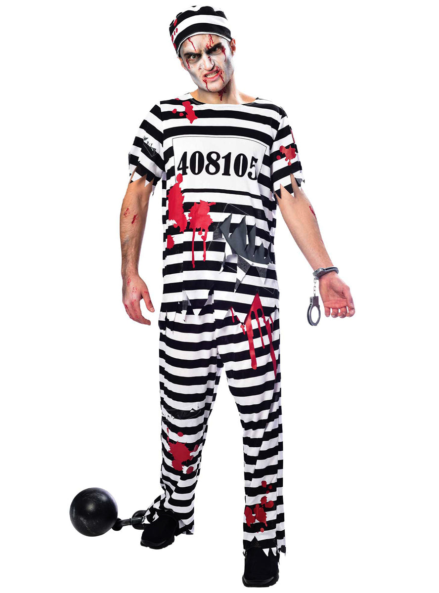 Plus Size Mens Zombie Convict Costume | Dead Prisoner Costume