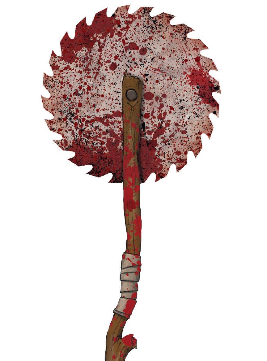 Oversized Blood Splatter Saw Halloween Costume Weapon