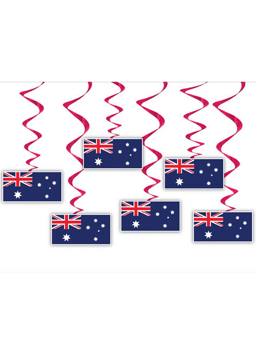 6 Pack Australian Flag Swirl Decoration | Aussie Decorations