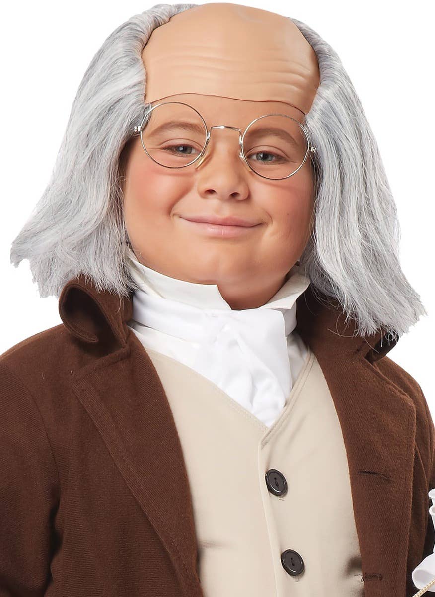 18th Century Boys Costume Wig | Kids Benjamin Franklin Wig