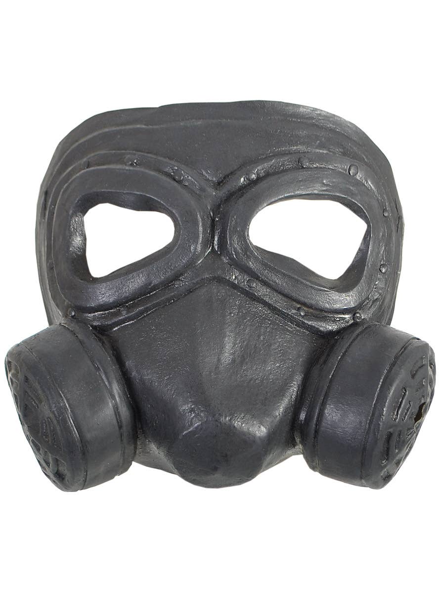 Black Rubber Latex Gas Mask Costume Accessory