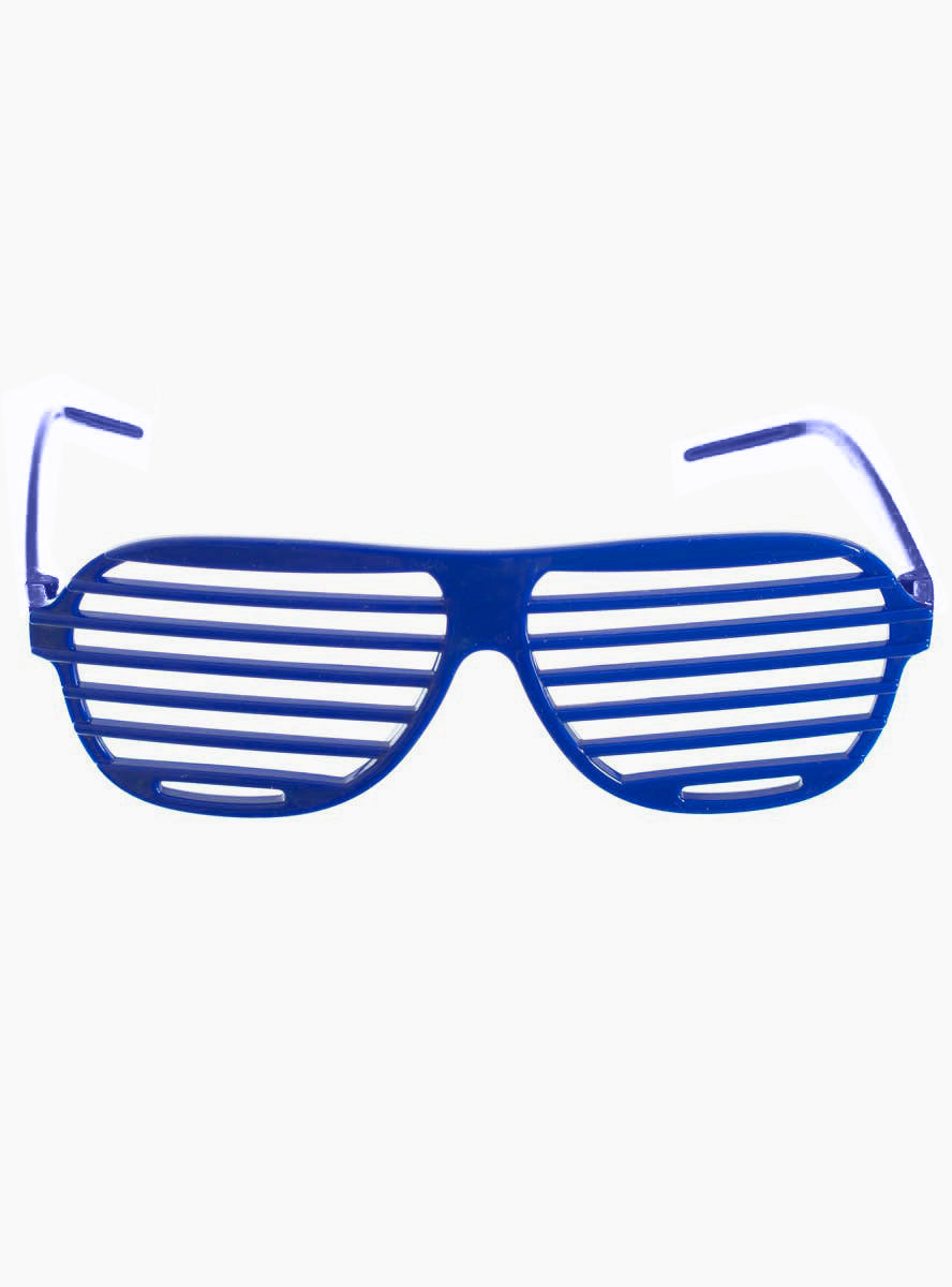 Blue Shutter Shades | Adults 80s Fashion Blue Shutter Glasses