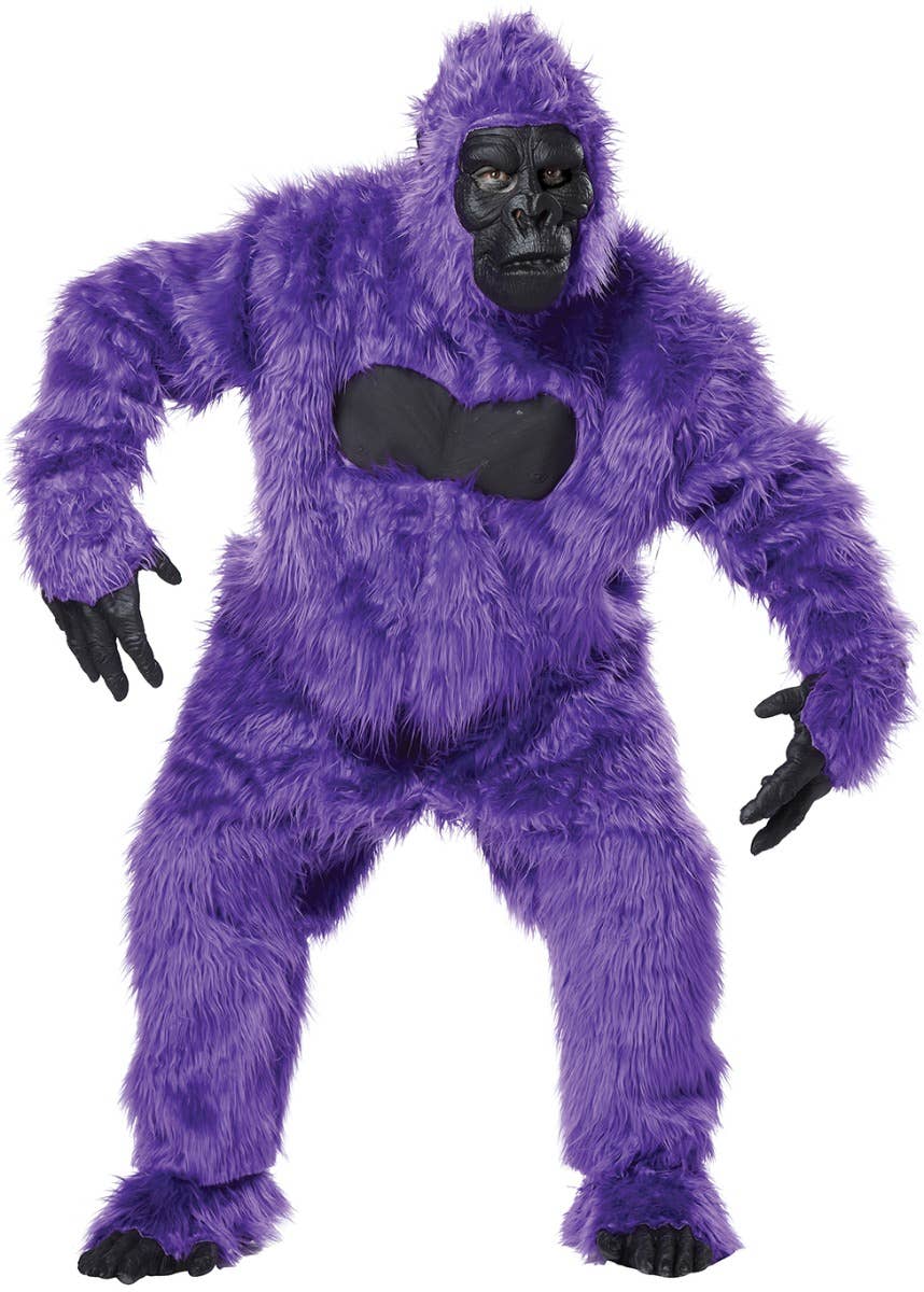 Bright Purple Gorilla Suit Costume | Primate Ape Dress Up for Adults