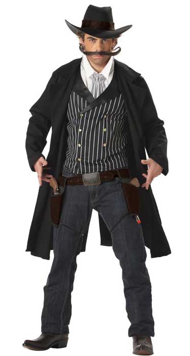Deluxe Black Gunslinger Costume | Texan Cowboy Dress Up for Men