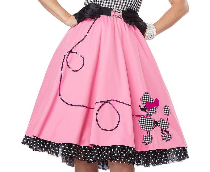 Pink Fifties Costume Dress for Women | 50s Poodle Skirt Costume