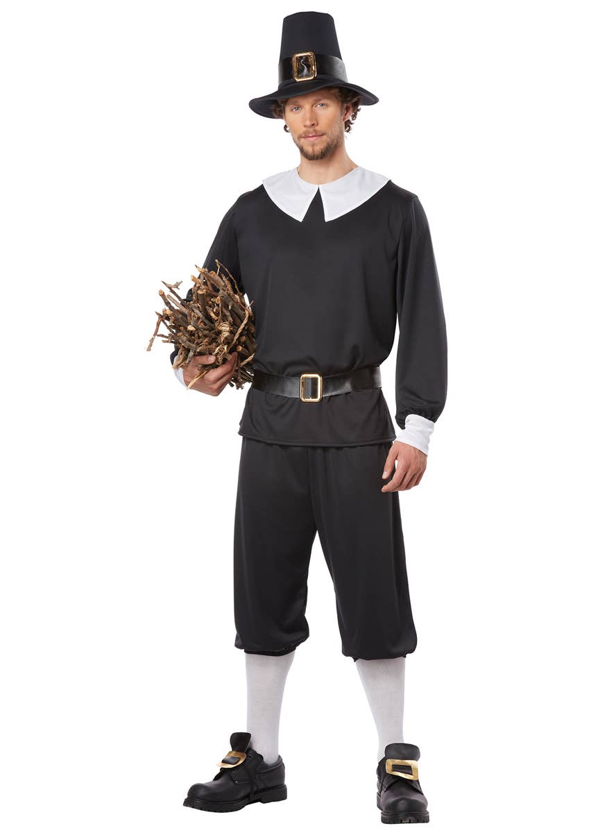 Mens Black Thanksgiving Pilgrim Costume | Colonial Costume for Men
