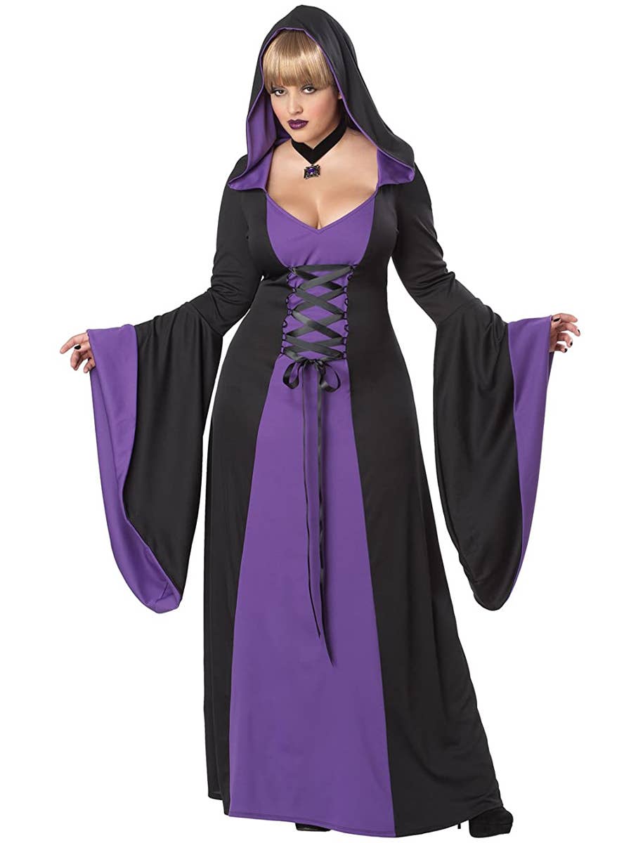 Plus Size Purple Hooded Halloween Robe | Womens Halloween Costume