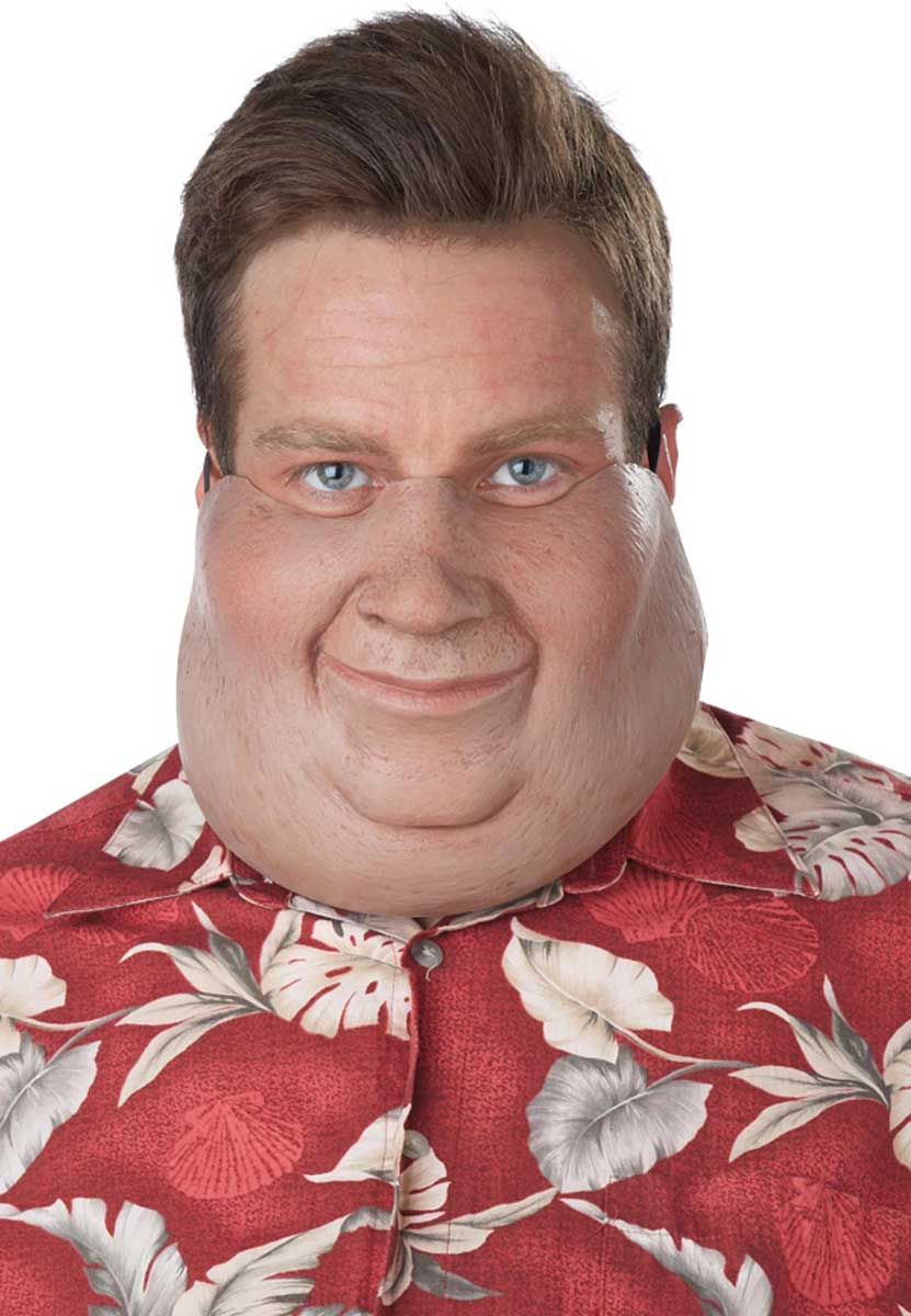 Fat Man Novetly Latex Mask | Adults Funny Double Chin Mask