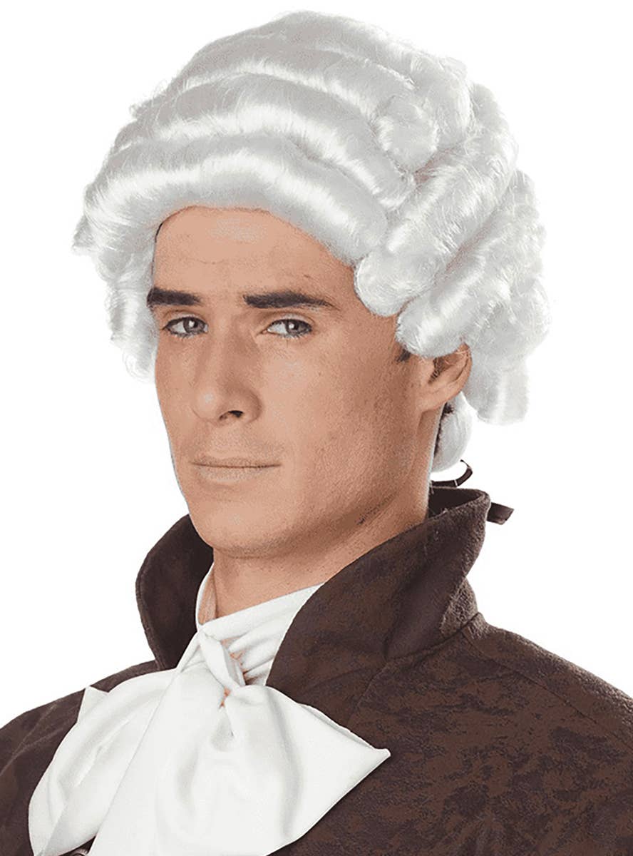Historical White Costume Wig | Mens White Colonial or Judge Wig