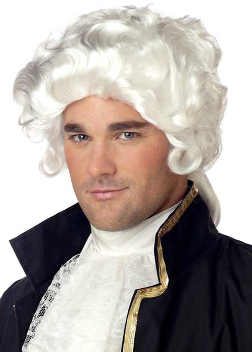 Historical White Costume Wig | Mens White Colonial or Judge Wig