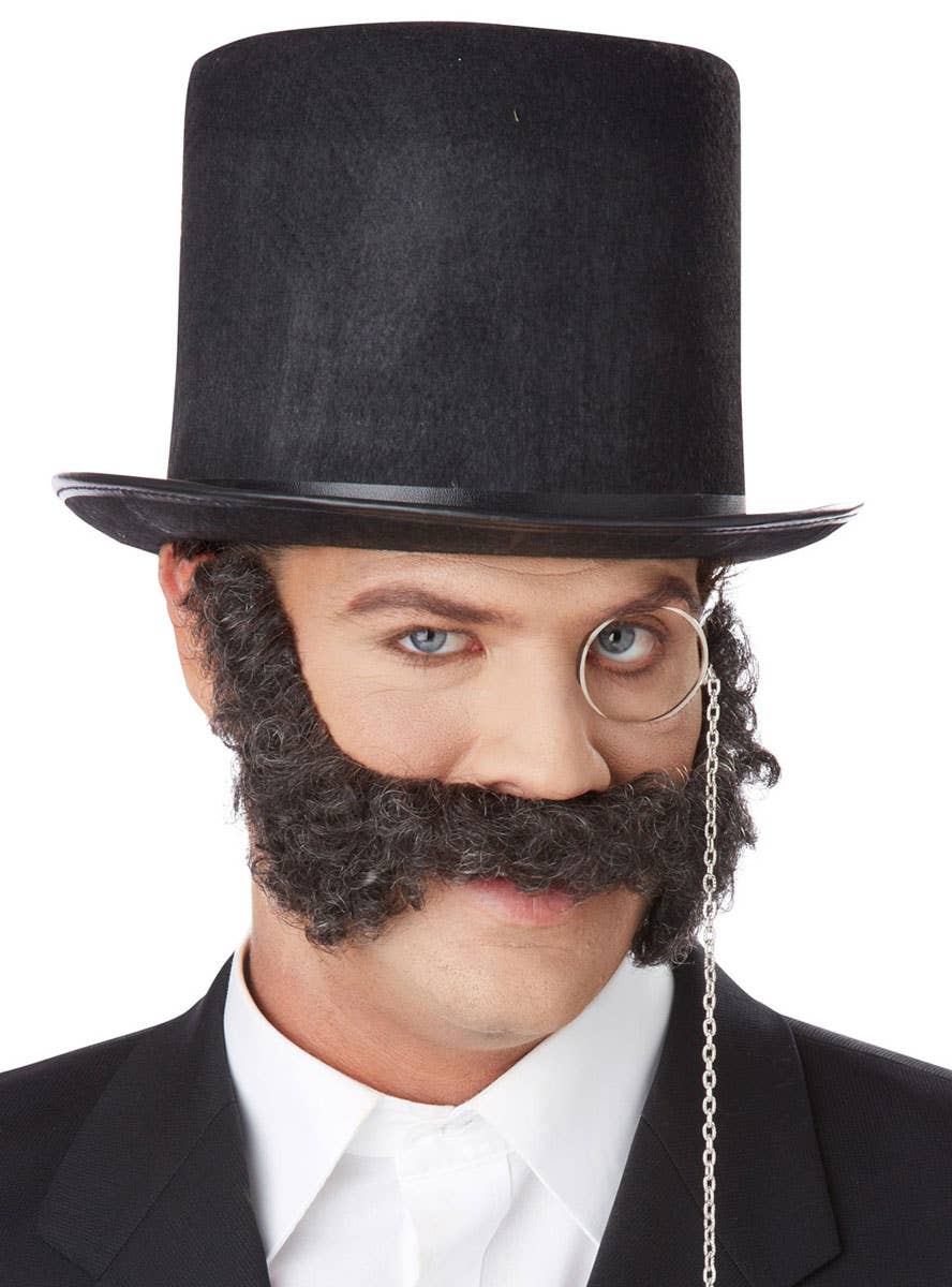 Mens Large Moustache Costume Accessory | 19th Century Brown Moustache