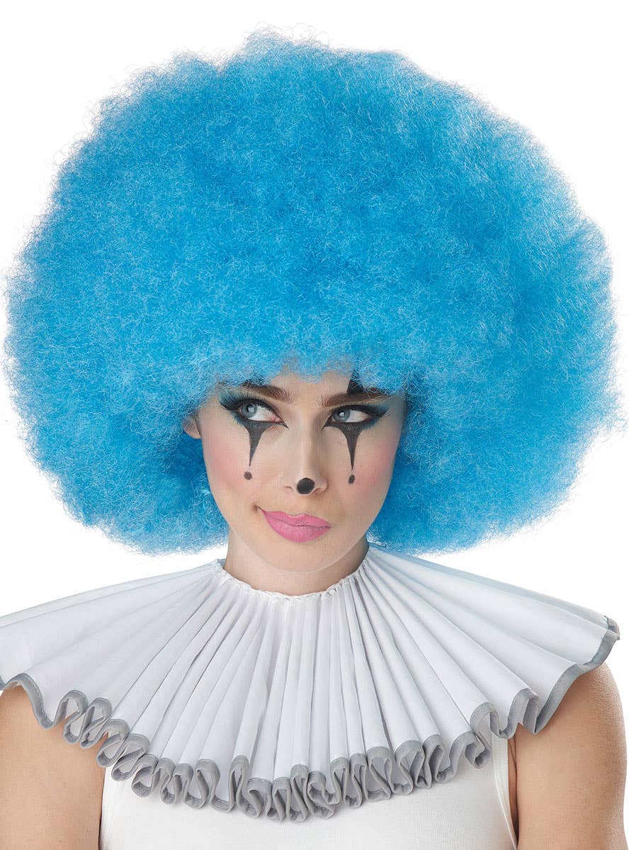 Blue Clown Afro Costume Wig | Circus Adults Blue Afro Party Wig