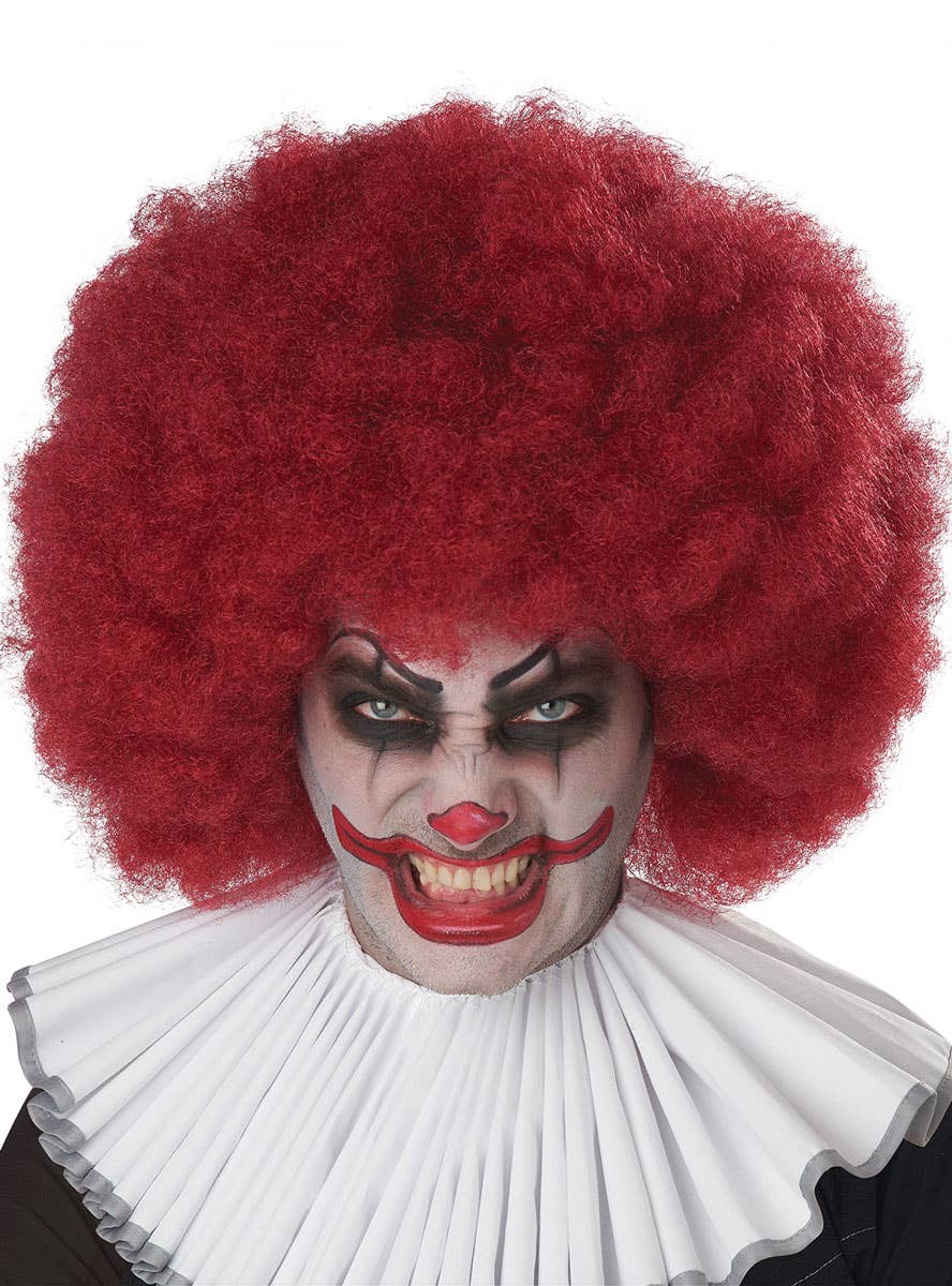 Circus Adults Red Afro Party Wig | Red Clown Afro Costume Wig