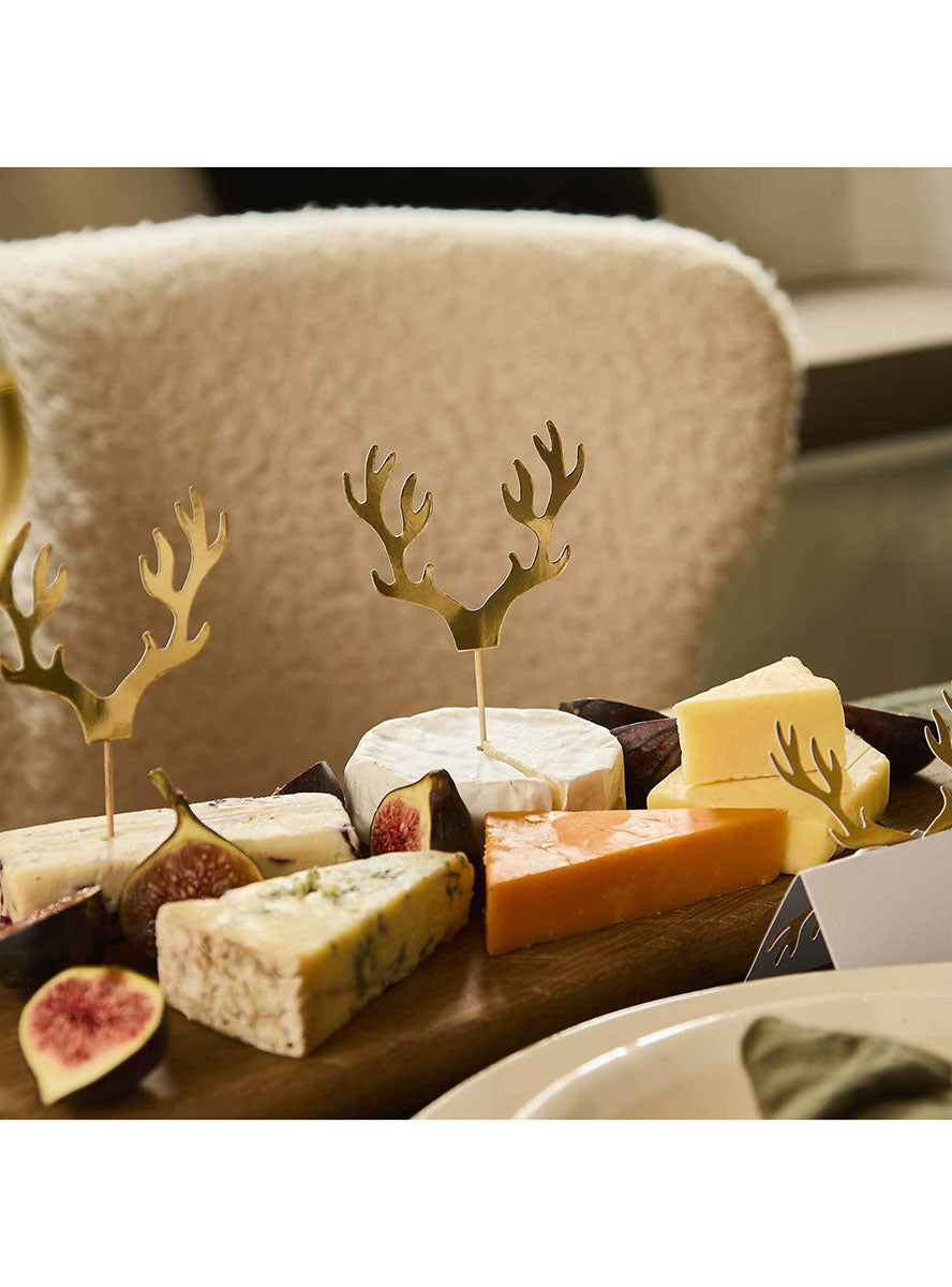 12 Pack Gold Reindeer Food Picks | Christmas Baking Supply