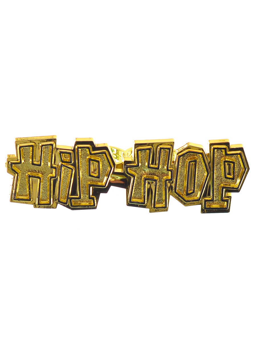 Hip Hop Knuckle Duster Gold Ring | Gold Bling Costume Jewellery
